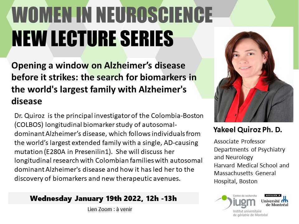 WOMEN IN NEUROSCIENCE NEW LECTURE SERIES - Département de neurosciences